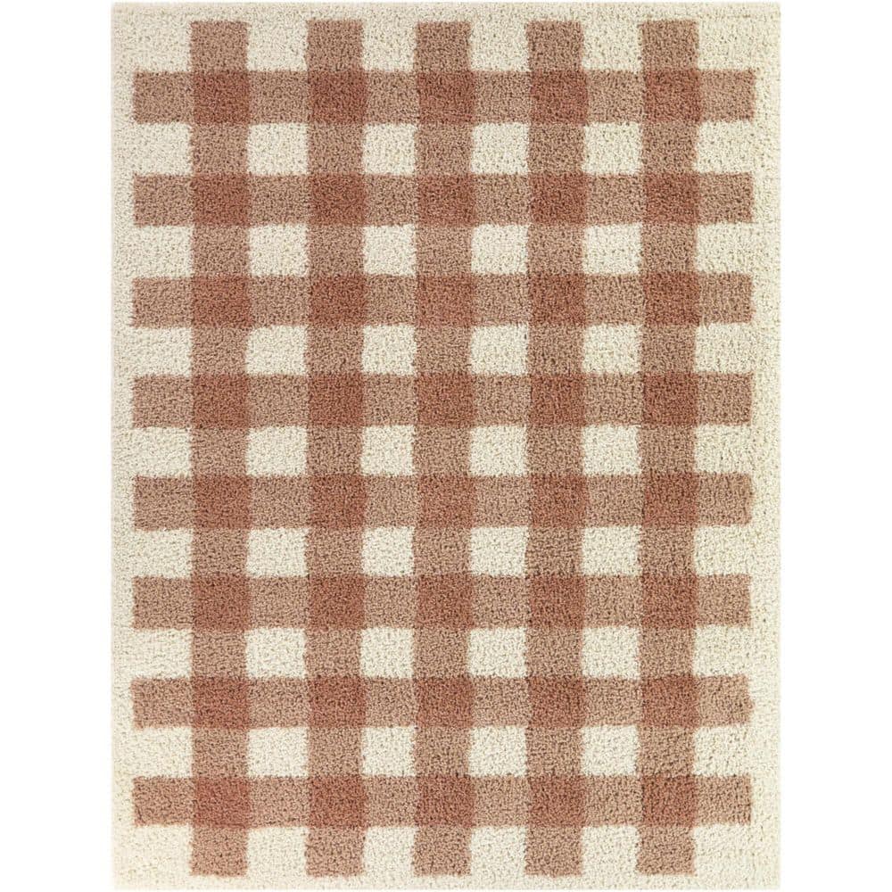 March Pink 5 ft. 3 in. x 7 ft. Gingham Area Rug 52464562.160213.8 - The ...