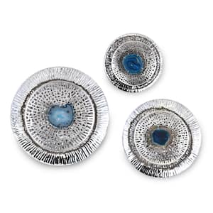 Miscool Anky Silver Steel Textured Oversized Disc, Wall Decor for ...