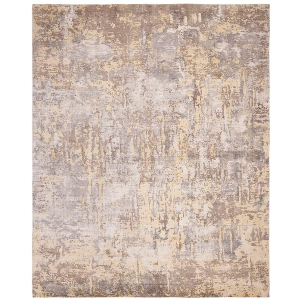 SAFAVIEH Mirage 8 ft. x 10 ft. Beige/Gray Distressed Marble Area Rug ...