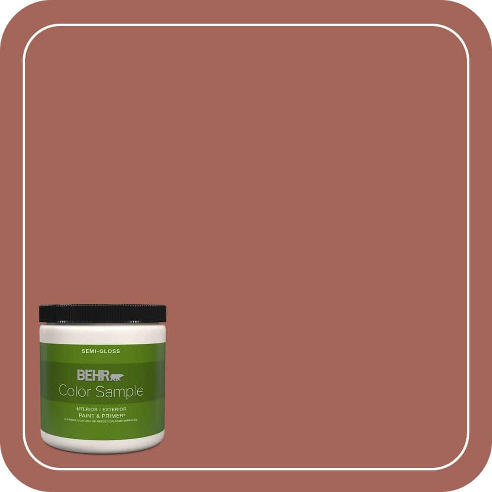 BEHR PREMIUM PLUS 8 oz. #HDC-CL-08 Sun Baked Earth Semi-Gloss Interior ...