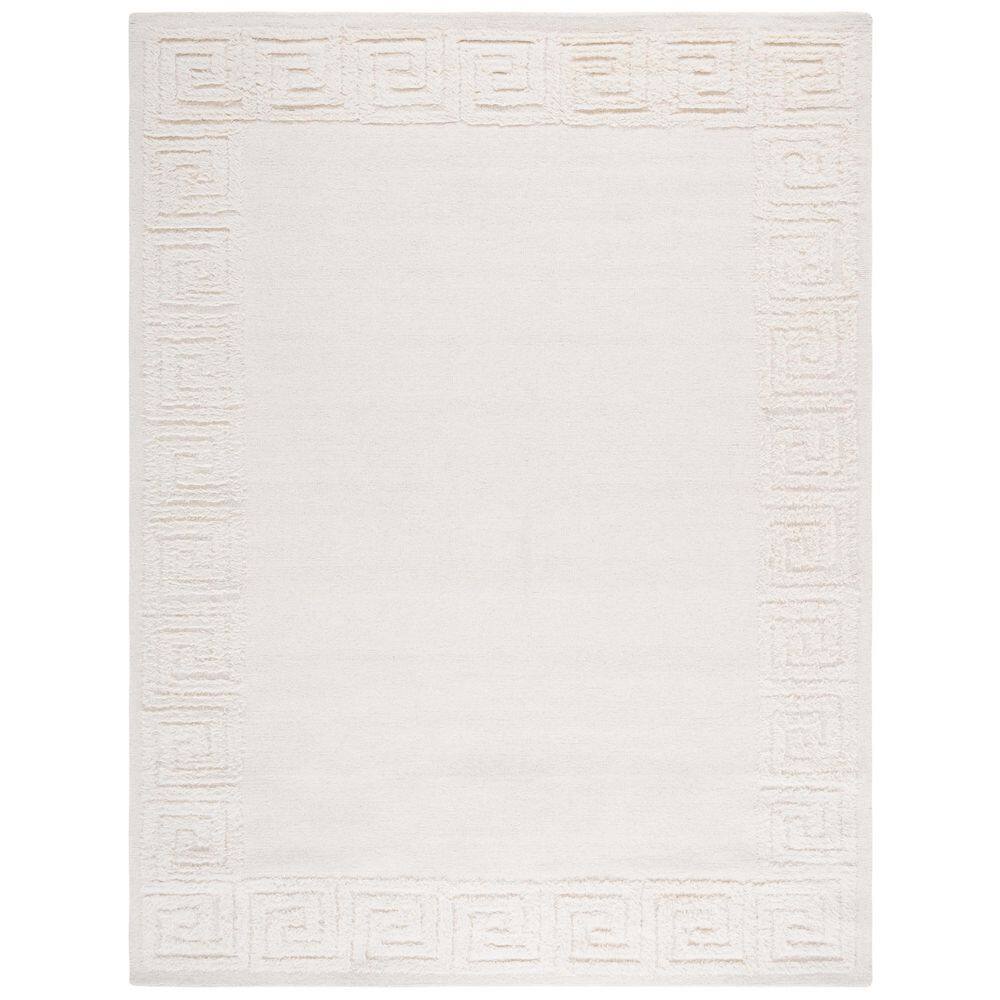 SAFAVIEH Metro 8 ft. x 10 ft. Ivory Meander Border Area Rug MET276A-8 ...