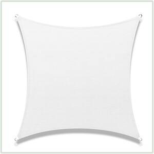 COLOURTREE 10 ft. x 10 ft. 190 GSM White Square Sun Shade Sail Screen ...