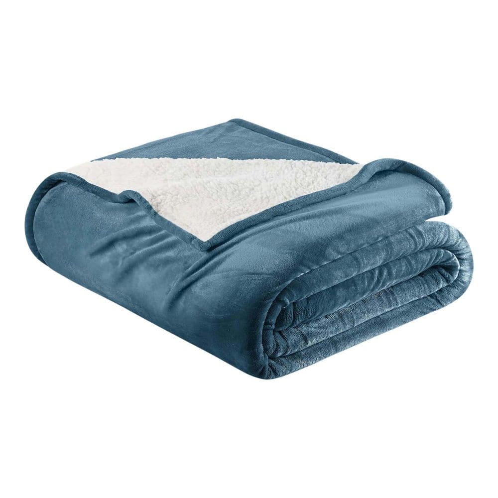 Reviews for FRESHFOLDS Velvet Plush Reversible Sherpa Blanket, Stone ...