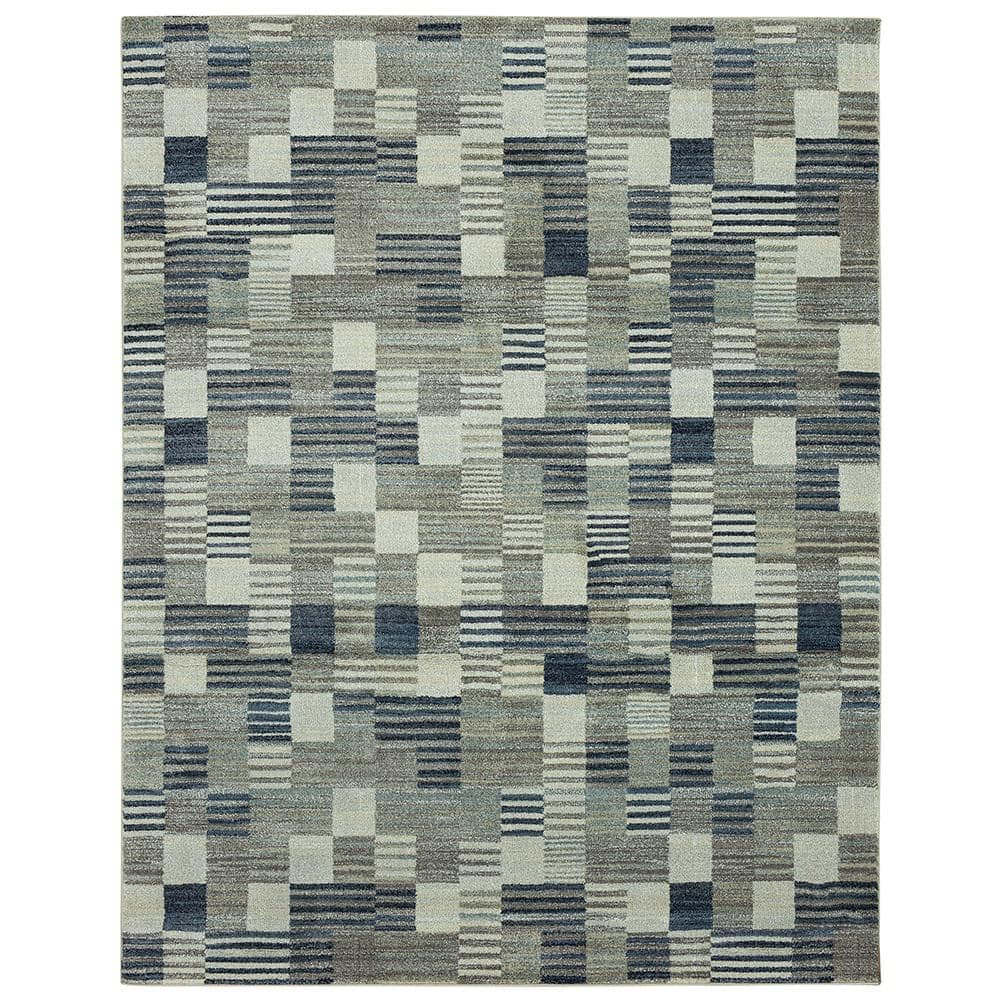 Home Decorators Collection Pernette Blue 6 ft. 6 in. x 9 ft. Geometric ...