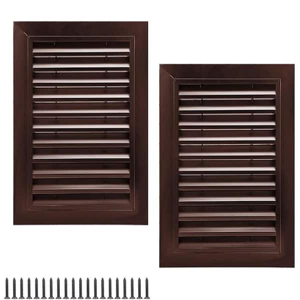 KIWDZFU 12 x 18 Gable Vent Brown Aluminum Alloy Wall Vents with Screen ...