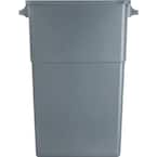 Genuine Joe 23 Gal. Gray Rectangular Space-Saving Trash Can GJO60465