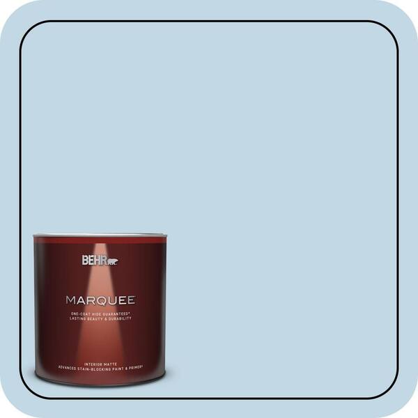 BEHR MARQUEE 1 qt. #S500-1 Distant Shore Matte Interior Paint & Primer ...