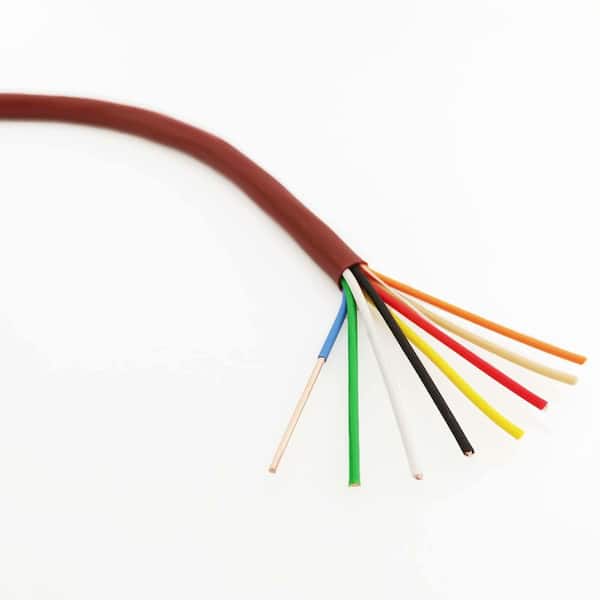 Vrbgify 50 ft. 18-Gauge 8-Conductor White Stranded Thermostat Wire PVC ...