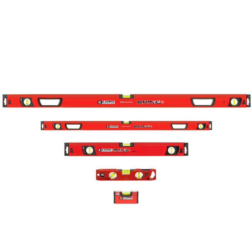 Kapro Vulcan Set 4 in., 10 in., 24 in., 32 in., 48 in. Aluminum ...