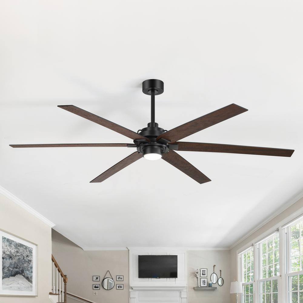 Breezary Maxwell 72 in. Integrated LED Indoor Black Windmill Ceiling ...