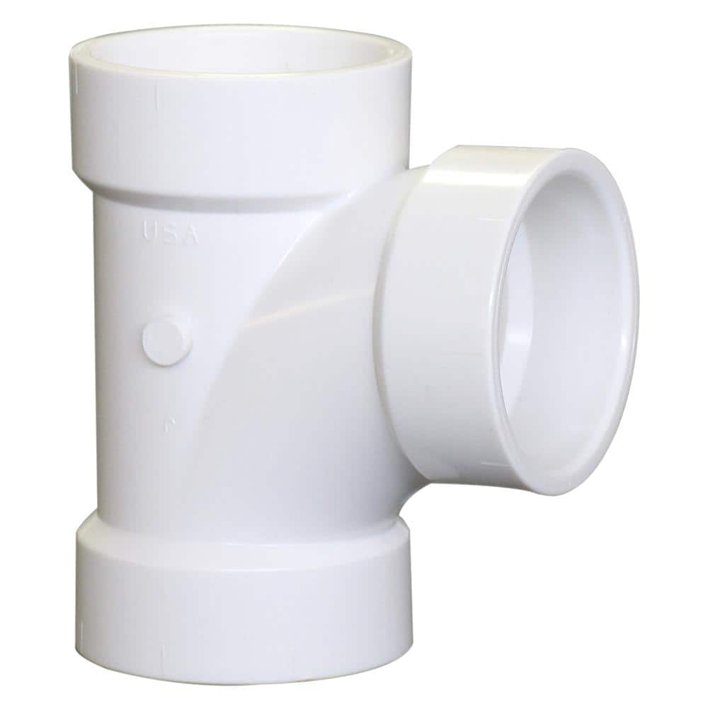 NIBCO 4 in. PVC DWV All Hub Sanitary Tee Fitting C4811HD4 - The Home Depot