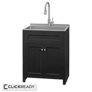 Glacier Bay 28 in. W Drop-In Laundry Sink with Faucet and Ready to ...
