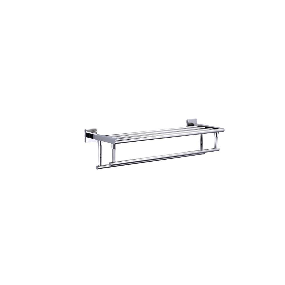 ALEASHA 2-Towel Holders Wall Mounted Towel Rack in Chrome AL-8J504C ...