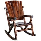 Leigh Country Char-Log Wood Outdoor Rocking Chair TX 93860 - The Home Depot