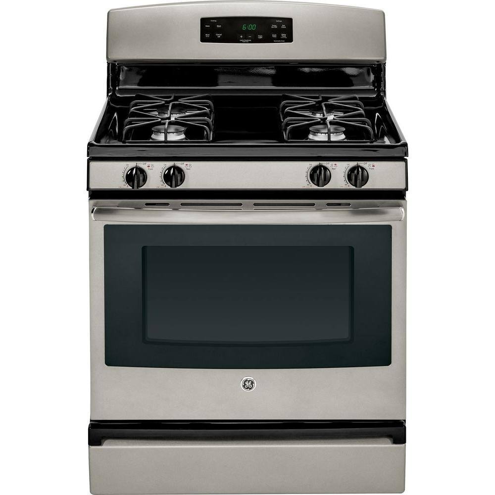 GE 4.8 cu. ft. Gas Range in Silver JGBS60GEFSA - The Home Depot