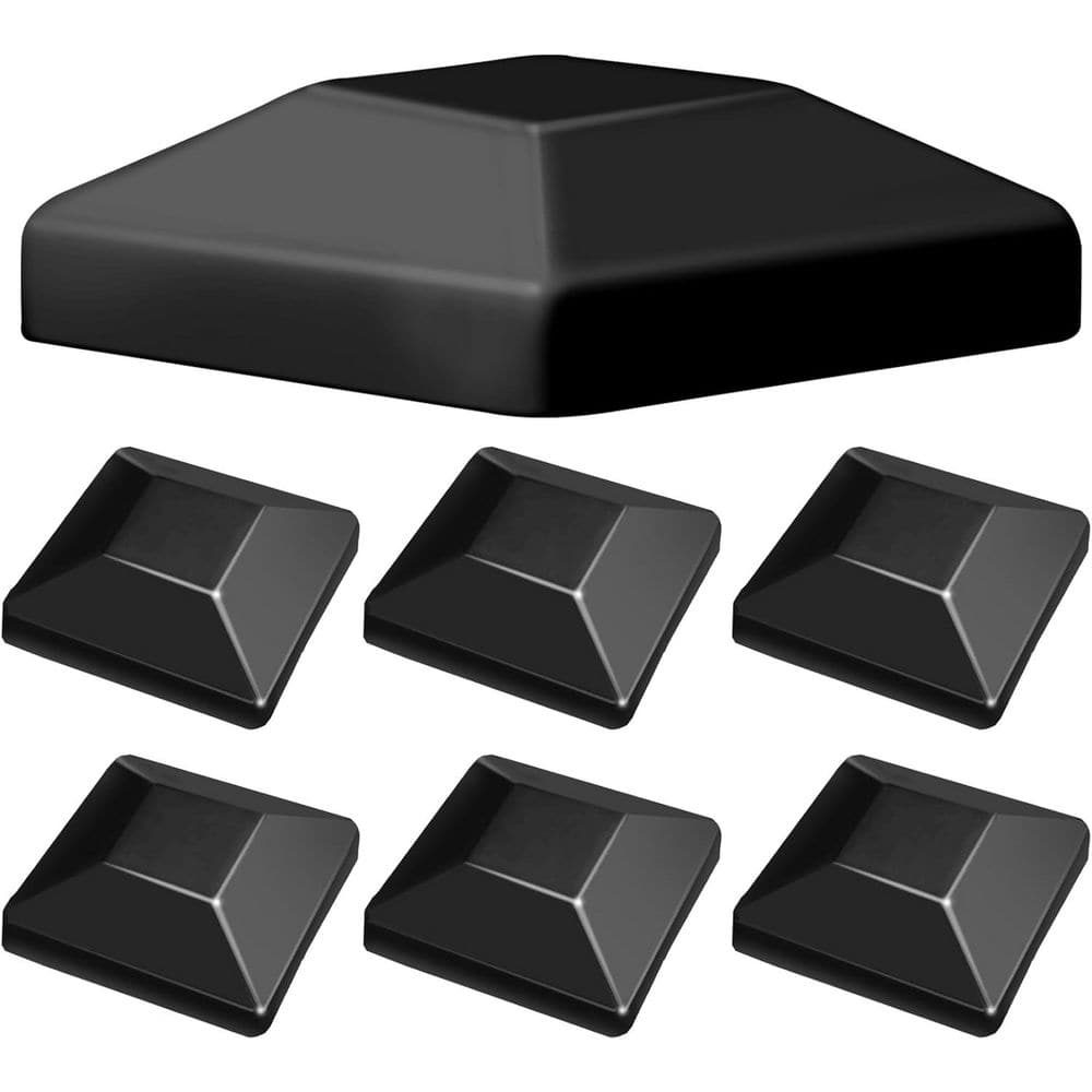 Afoxsos 4 x 4 in. Black Plastic Post Caps for Wooden Fence Water-Proof ...