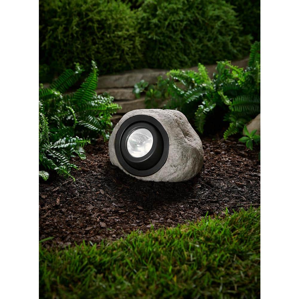 Hampton Bay 30 Lumen Gray Integrated LED Weather Resistant Outdoor ...