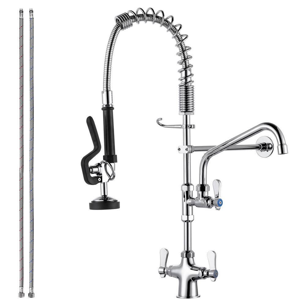 ARCORA Solid Brass Commercial Deck Mount Triple Handle Pull Down ...