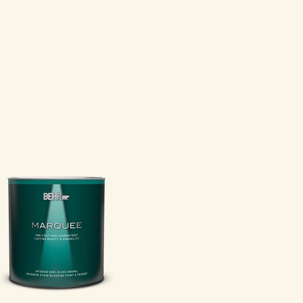 BEHR MARQUEE 1 qt. #PWN-30 Clear Moon Semi-Gloss Enamel Interior Paint ...