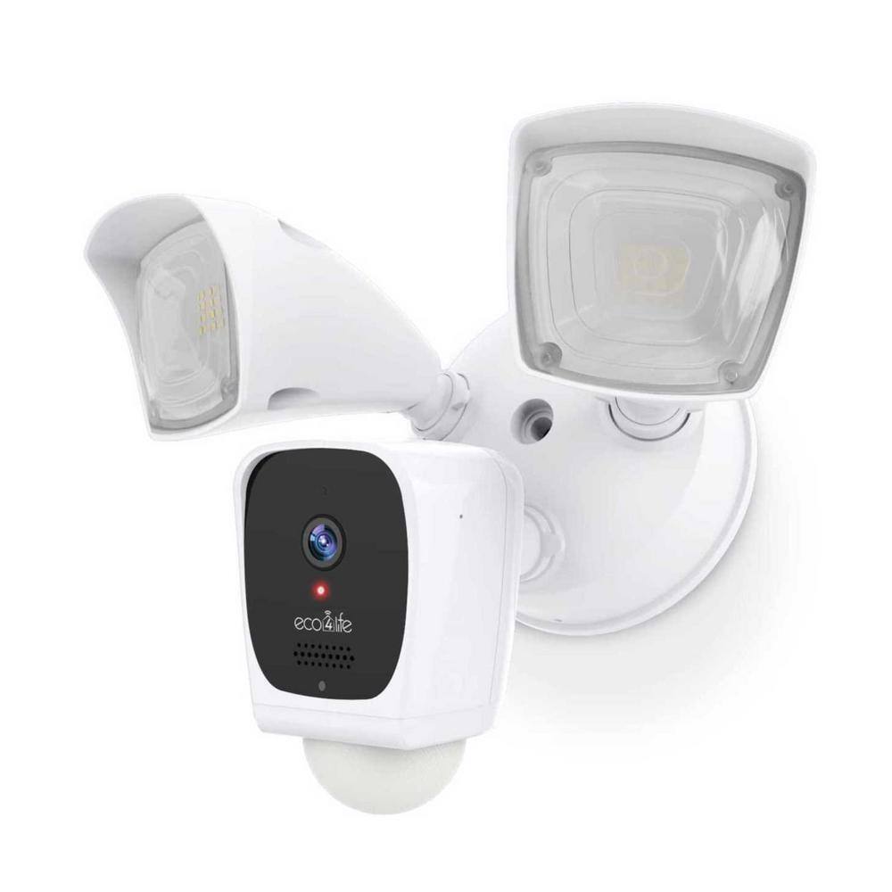 ECO4LIFE Wired Floodlight Camera - Smart Security Camera, 2500 Lumens ...