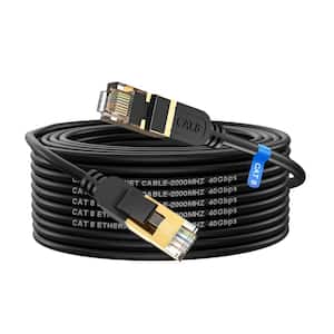 EKIEUDL 100 ft. Cat 8 LAN Network Cable Gold Plated RJ45 Connector for ...