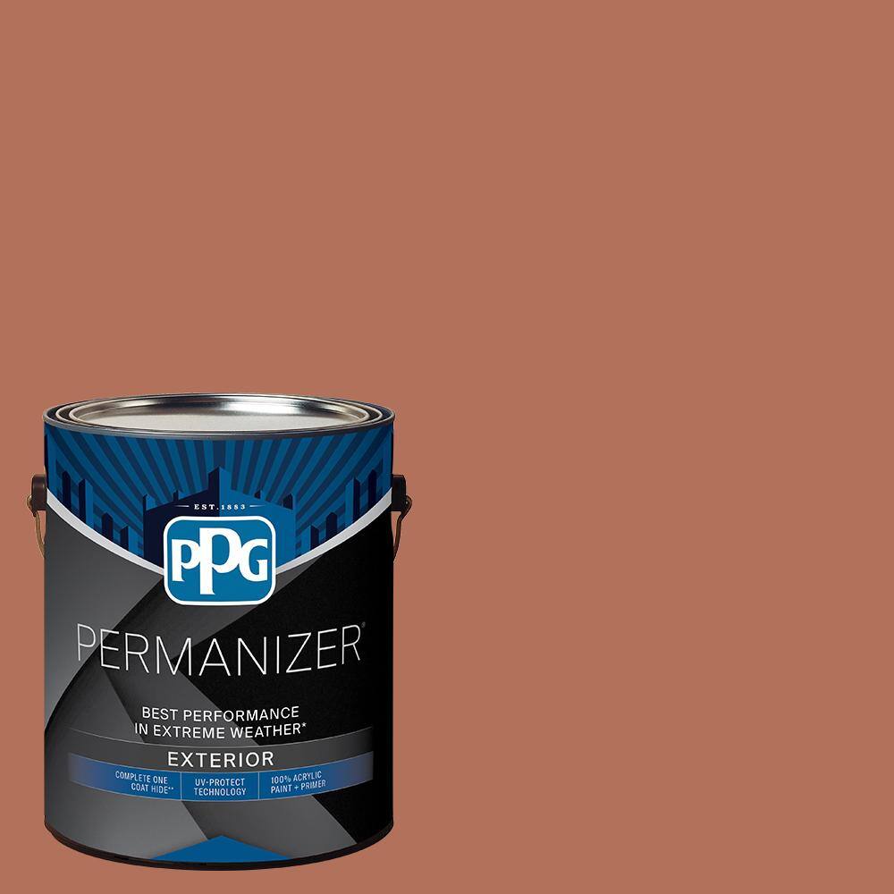 PERMANIZER 1 gal. PPG1067-5 Copper Beech Flat Exterior Paint PPG1067 ...