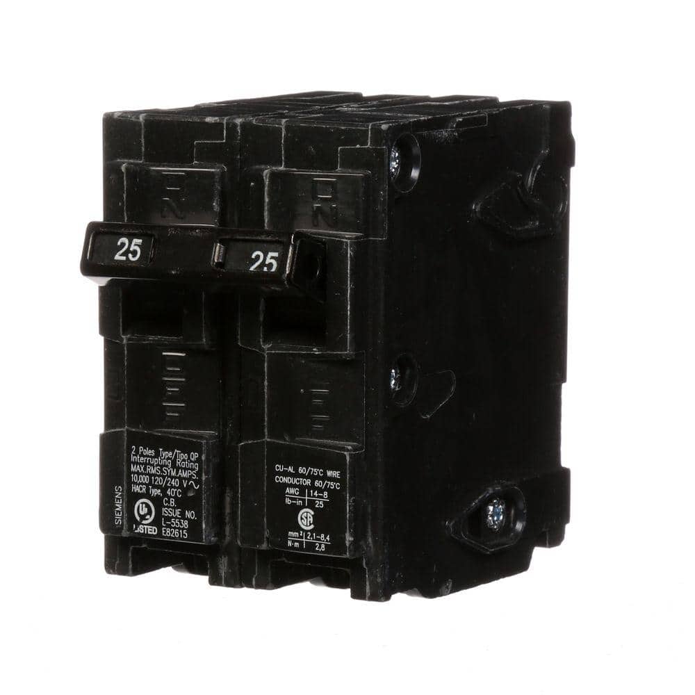 Siemens 25-Space Amp Double-Pole Type QP Circuit Breaker Q225U - The ...