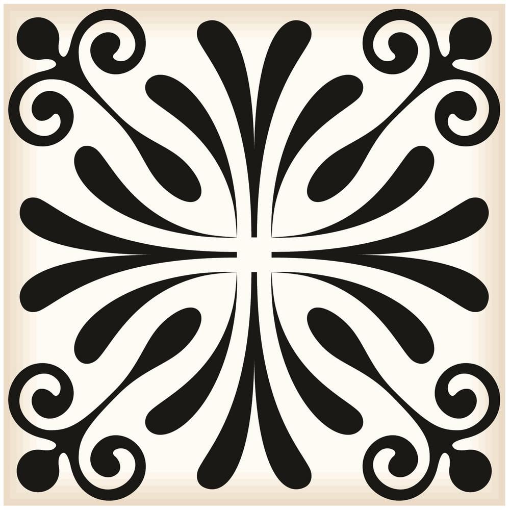 MI ALMA Black B8 4 in. x 4 in. Vinyl Peel and Stick Tile (24-Tiles, 2.67 sq. ft. /Pack) B8-4x4 ...