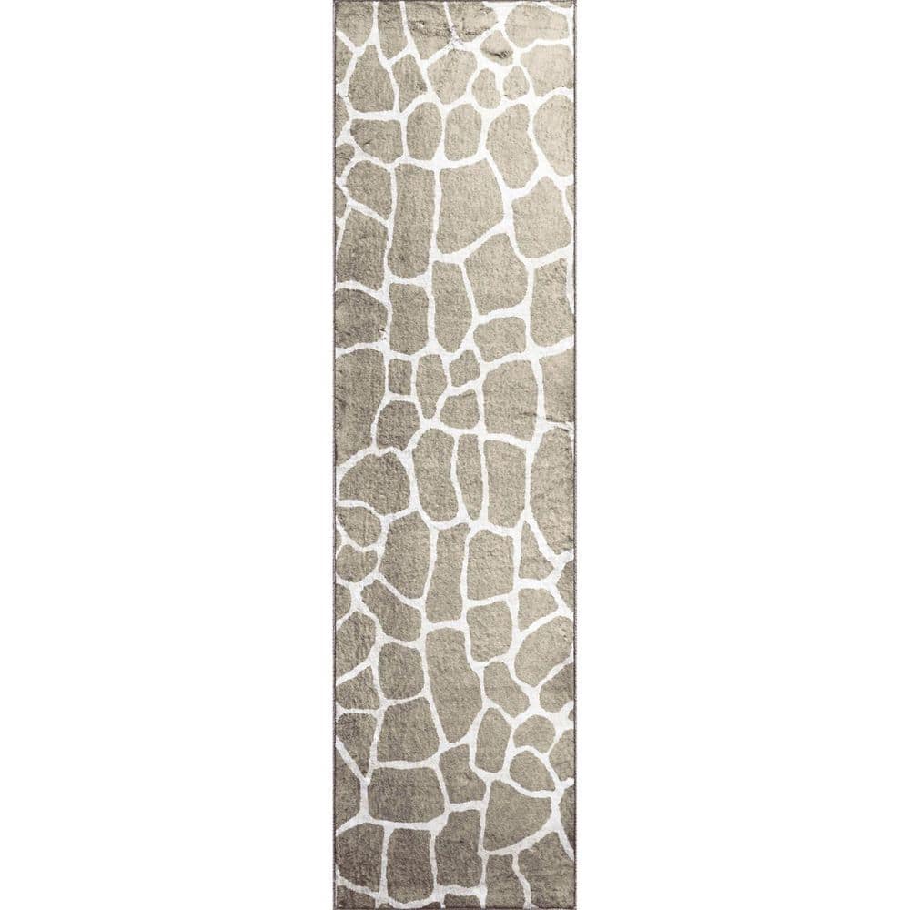 HomeRoots 2 X 8 Beige Animal Print Runner Rug 2000491722 - The Home Depot