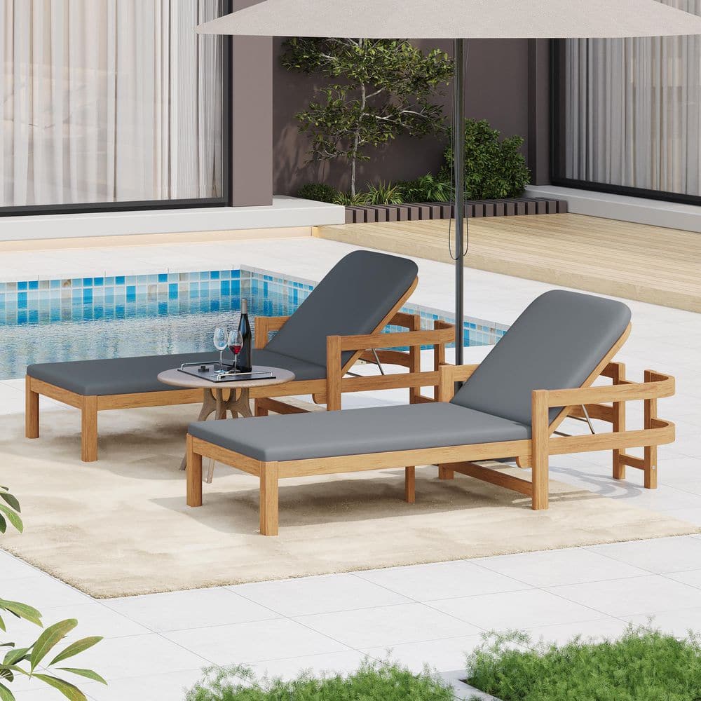 CHRISTOPHER KNIGHT HOME Colton Light Teak Solid Wood Adjustable Outdoor ...