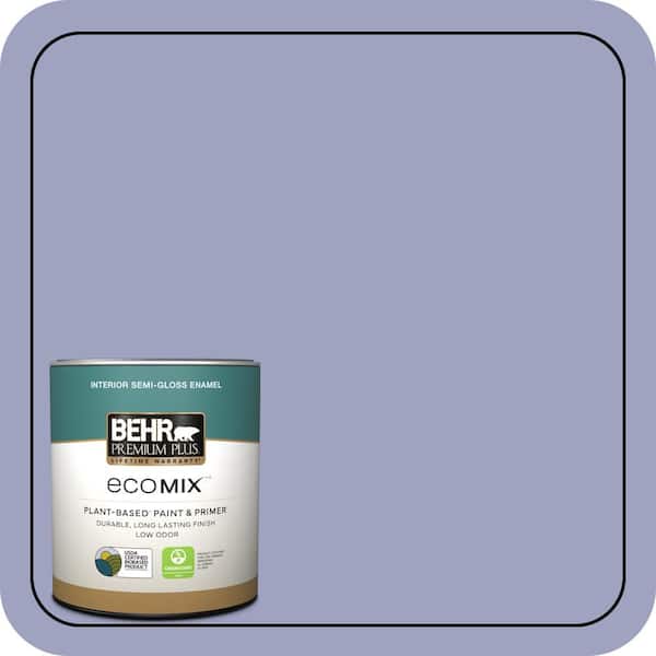 BEHR PREMIUM PLUS 1 qt. #630D-4 Ruffled Iris Semi-Gloss Enamel EcoMix ...