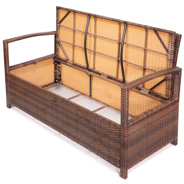 Barton all weather rattan pool deck box storage wicker backyard patio outdoor store