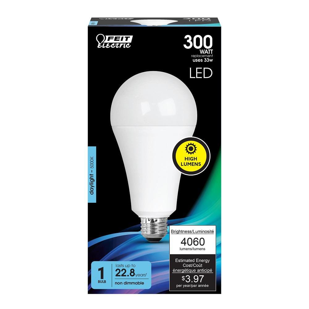 300-Watt Equivalent A23 Non-Dimmable High Brightness Frosted E26 Medium ...