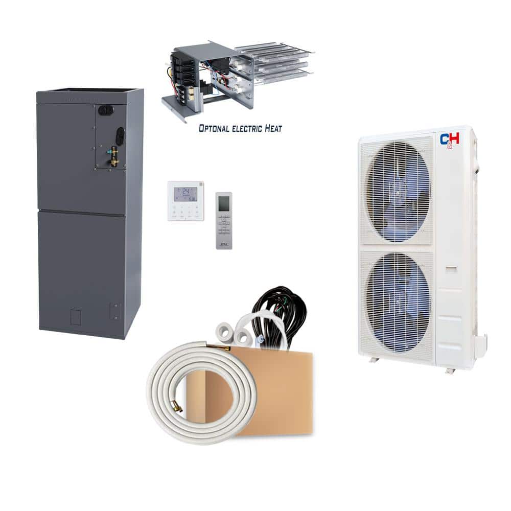 COOPER & HUNTER Multi-Position 60,000 BTU 5-Ton Mini Split 18 SEER Duct ...