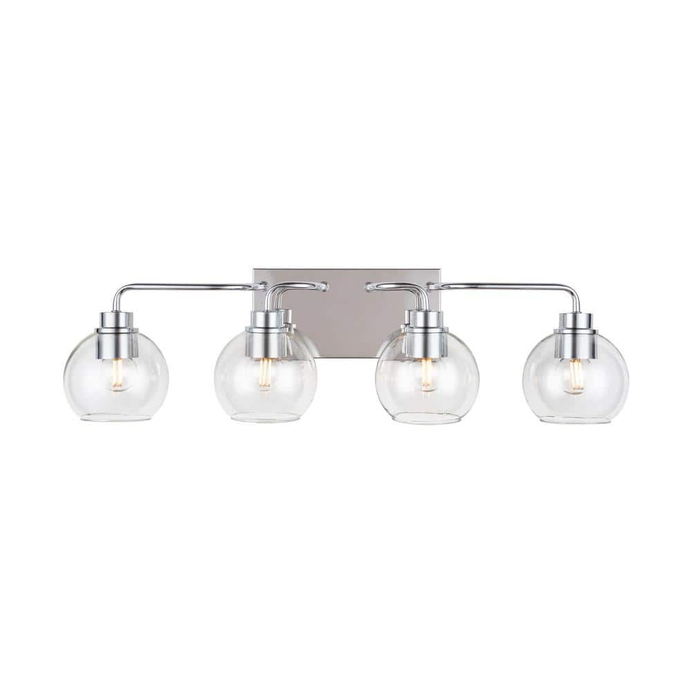Hampton Bay Vista Heights 28 in. 4 Light Polished Chrome Vanity Light ...
