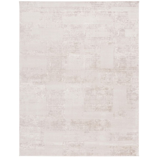 SAFAVIEH Continental 8 ft. x 10 ft. Ivory/Beige Marle Basketweave Area ...