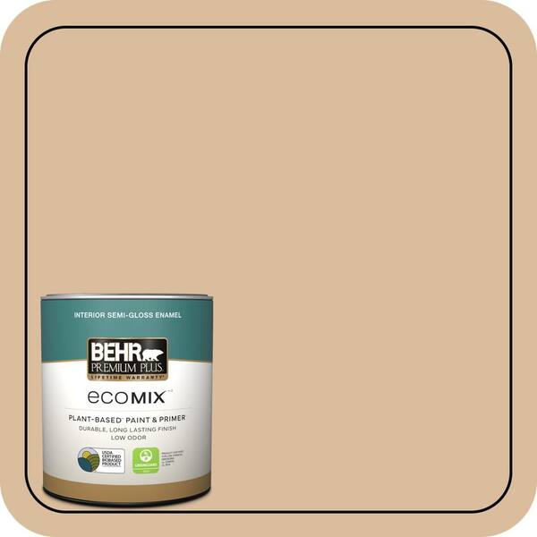BEHR PREMIUM PLUS 1 qt. #BXC-40 Soft Wheat Semi-Gloss Enamel EcoMix ...