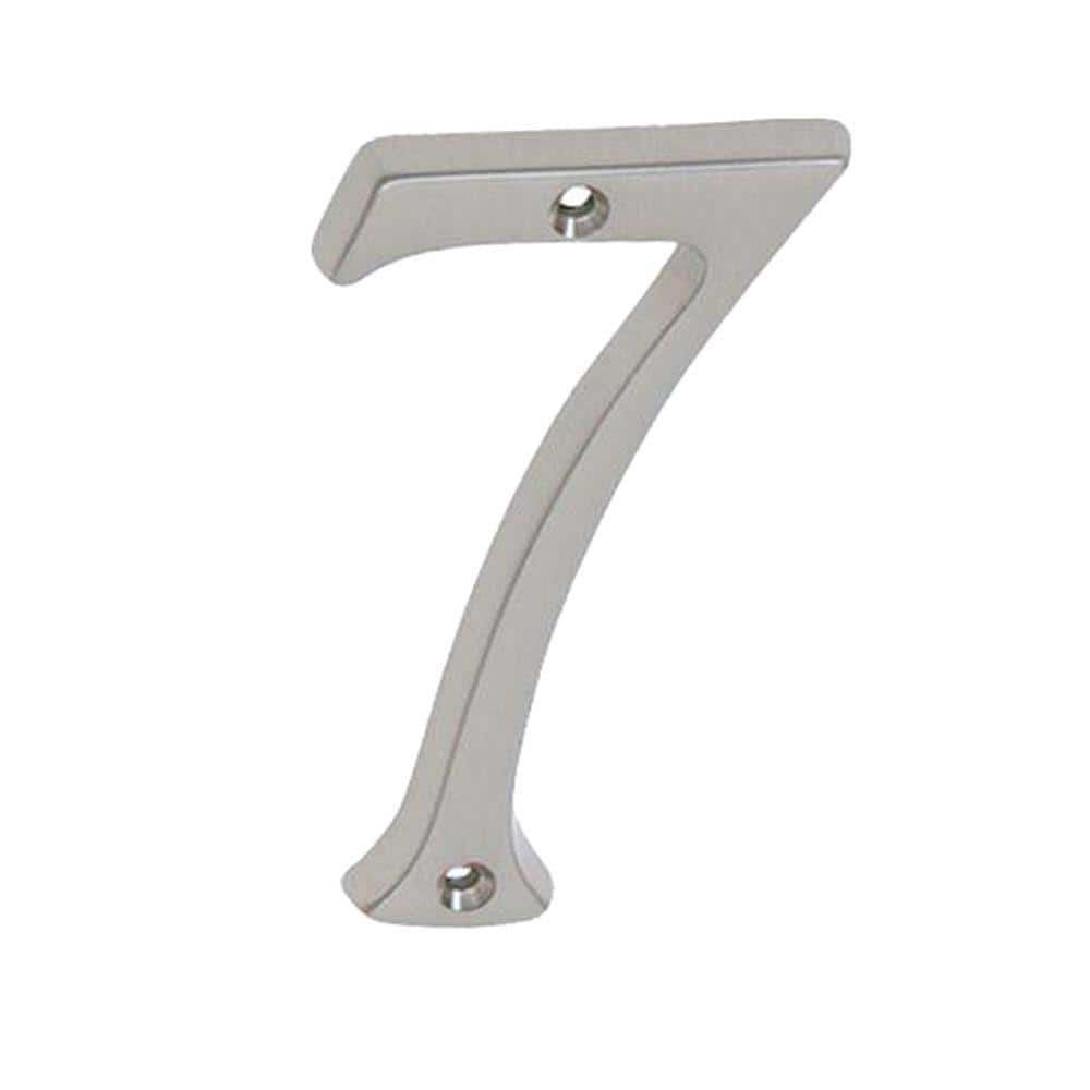 Schlage 4 in. Satin Nickel Classic House Number 7 SC2-3076-619 - The ...