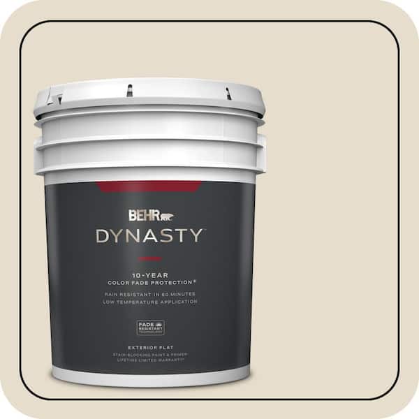 BEHR DYNASTY 5 gal. #MQ3-12 Ivory Paper Flat Exterior Stain-Blocking ...