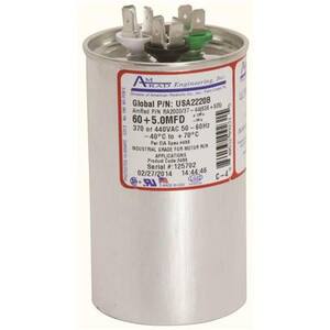 AMRAD ENGINEERING Round USA Made Motor Run Capacitor, 45 MFD, 370/440 ...