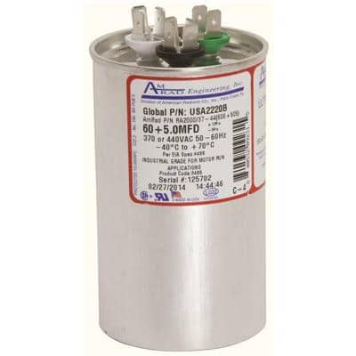 AMRAD ENGINEERING 50/5 MFD, 370/440 VAC Round Motor Run Capacitor ...