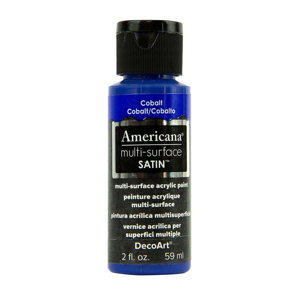 DecoArt Americana 2 oz. Cobalt Satin Multi-Surface Acrylic Paint DA546 ...