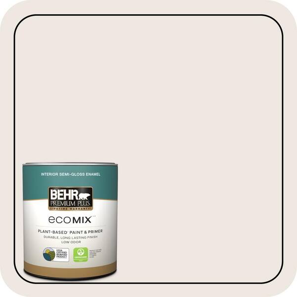 BEHR PREMIUM PLUS 1 qt. #N170-1 Tailors Chalk color Semi-Gloss Enamel ...