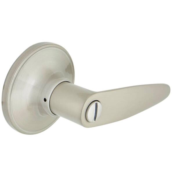Defiant Simple Series Straight Satin Nickel Bed and Bath Door Handle ...