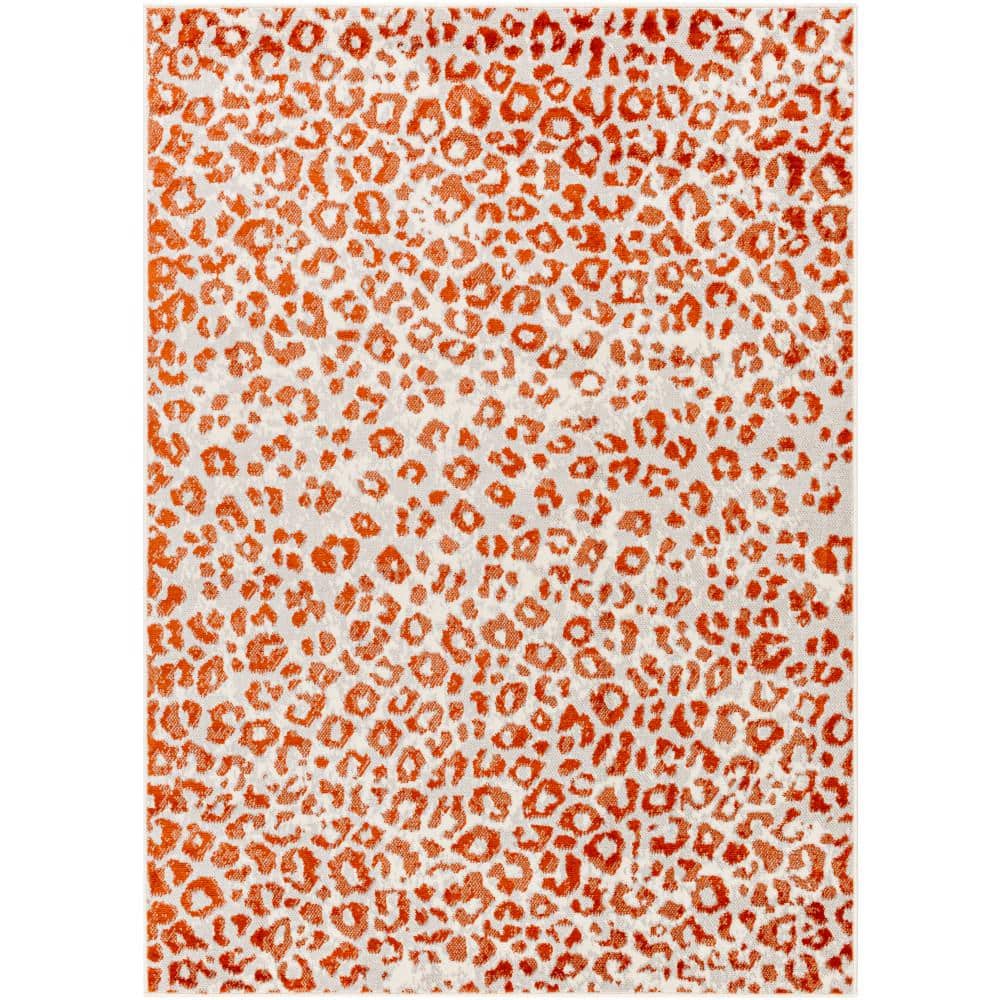 Livabliss Kendall Burnt Orange Animal Print 5 ft. x 7 ft. Indoor Area ...