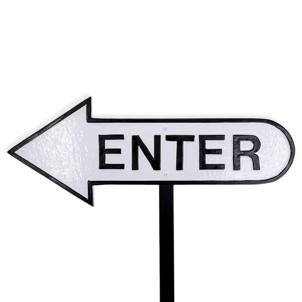 Montague Metal Products 6" x 15.5" Left Arrow Enter Statement Plaque ...