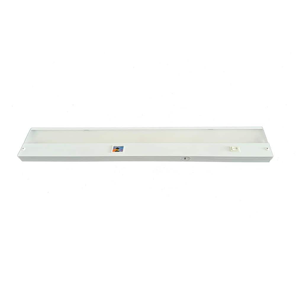 AMAX LIGHTING 21 in. Hardwired/Plug-In White Finish Dimmable Integrated ...