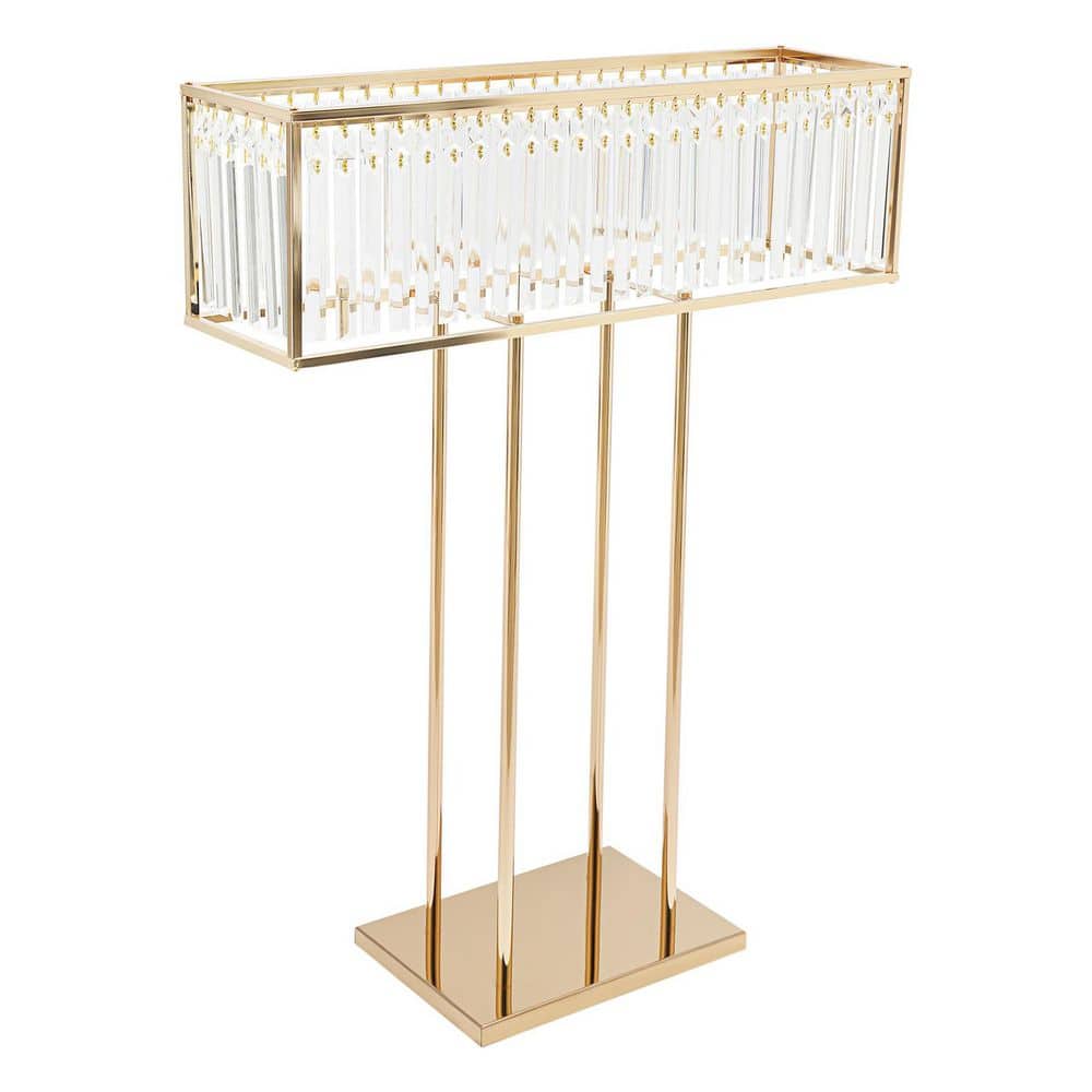 YIYIBYUS 27 in. x 35 in. Gold Modern Rectangular Iron Acrylic Wedding ...