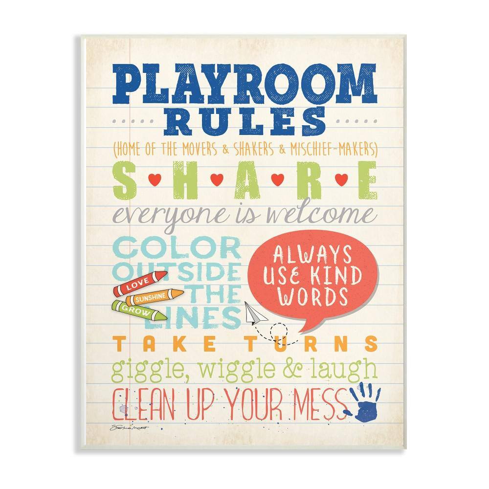 Stupell Industries 10 in. x 15 in. "Playroom Rules Notebook Paper" by ...