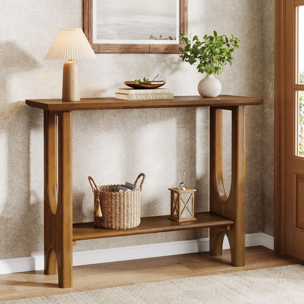 BYBLIGHT Turrella 41 in. Warm Brown Rectangle MDF Retro Entryway ...